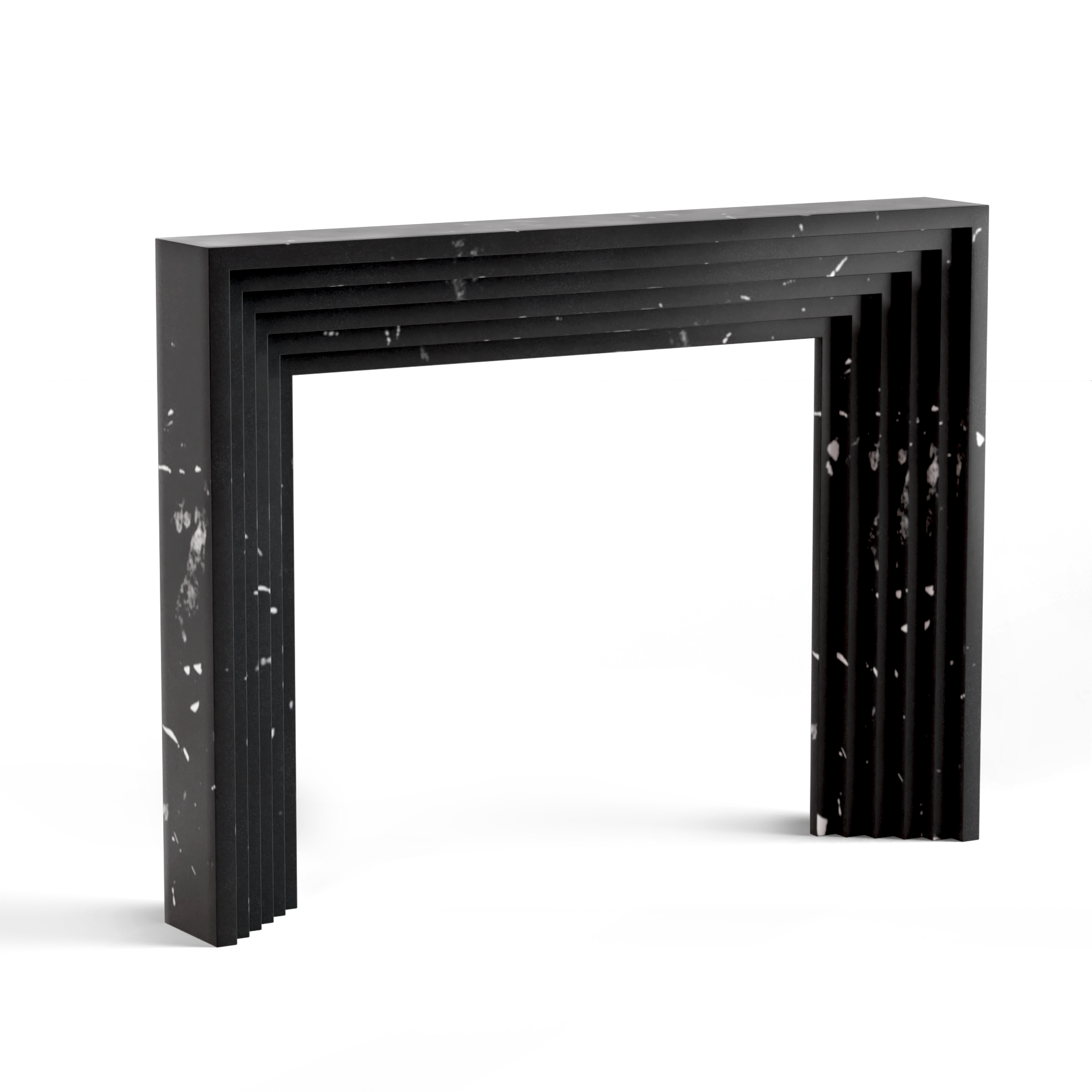 BUY DIRECT: Linear Echo Fireplace Suite | Cast Stone | Color: Nero ...